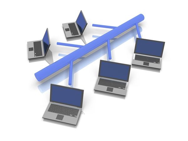 Conceptual drawing of a linear bus with laptops - CHM Revolution